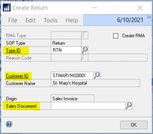 Create Sales Return from Posted Invoice - CSSI