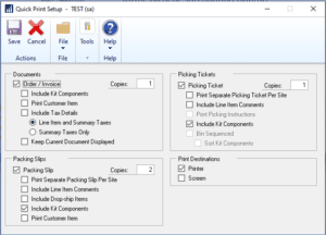 How To Use Sales Transaction Entry Quick Print In GP - CSSI