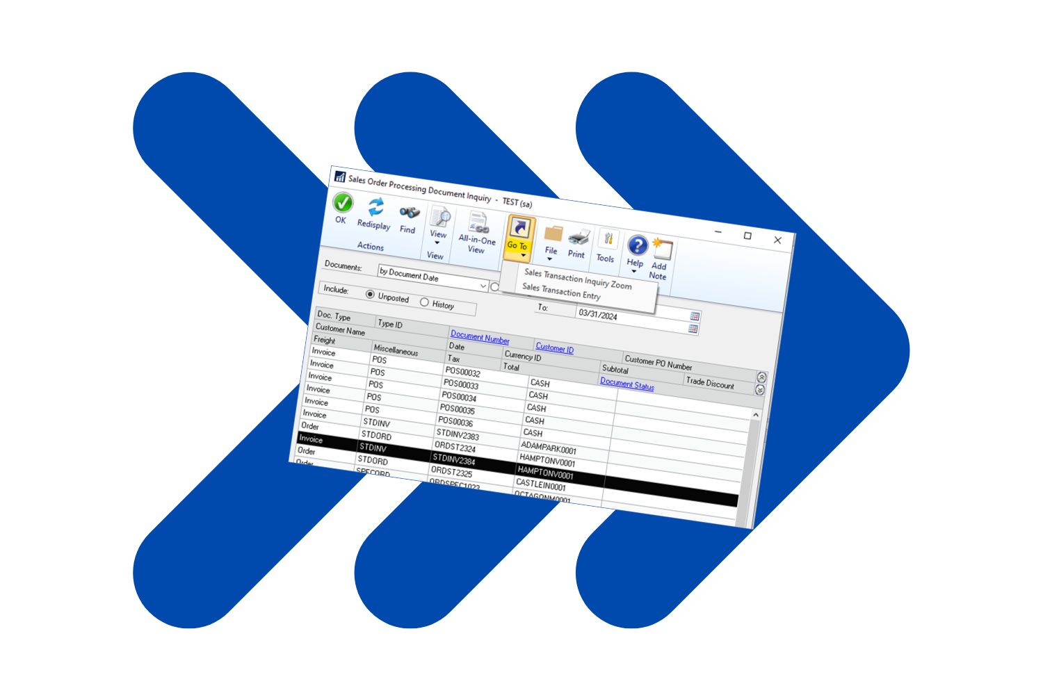 Use GOTO from SOP Inquiry to SOP Transaction Entry in GP - Dynamics GP Support in PA - CSSI ...