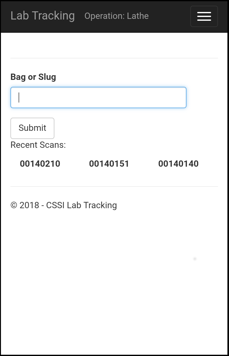 CSSI QC Lab Tracking Application for Universal Stainless